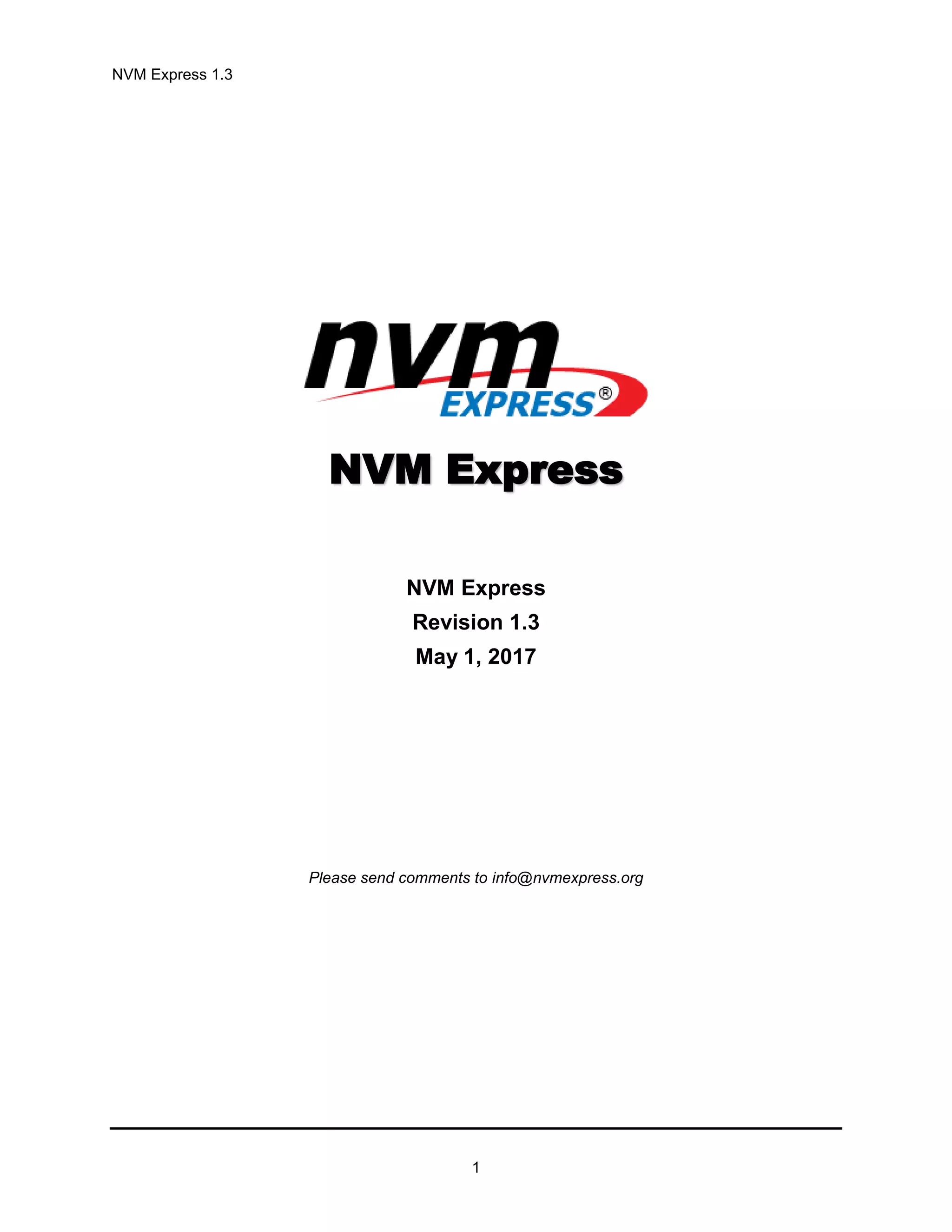 Nvm express revision_1.3 | PDF