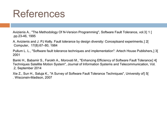 N-version programming | PPT | Computer Software and Applications | Computing