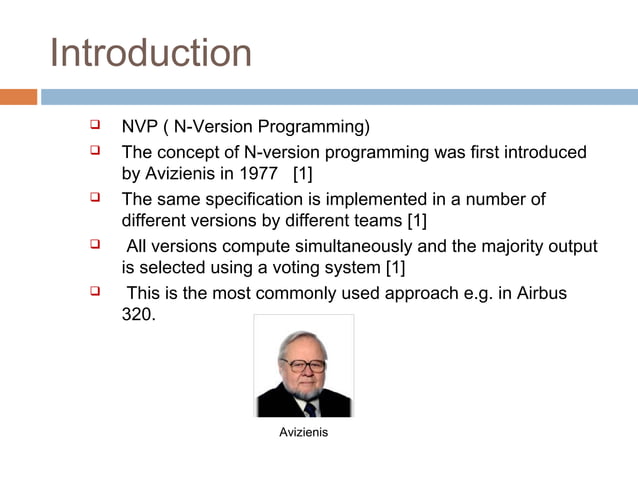 N-version programming | PPT | Computer Software and Applications | Computing