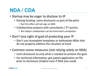 Nvpc presentation key ip agreements for startups | PDF
