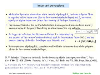 Shear rate threshold for the boundary slip in dense polymer films | PDF