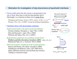 Molecular Dynamics Simulations of Oscillatory Couette Flows with Slip Boundary Conditions | PDF