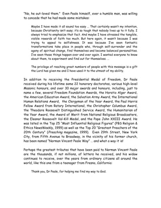 NORMAN VINCENT PEALE: THE FATHER OF POSITIVE THINKING | PDF