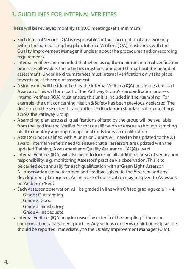 NVQ Quality Assurance and Internal Verification Strategy