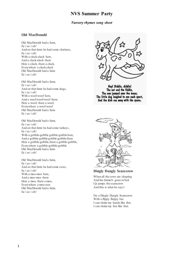 English Nursery Rhymes | PDF