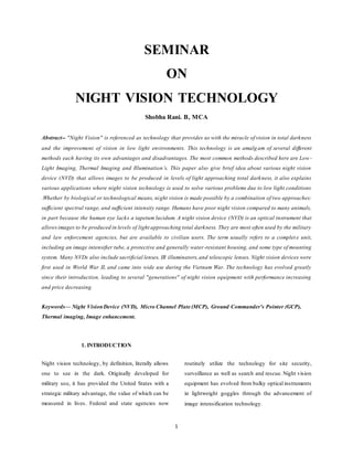 Night Vision Technology | DOC