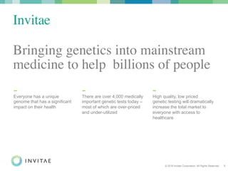 Invitae Investor Overview - August 2016 | PPT