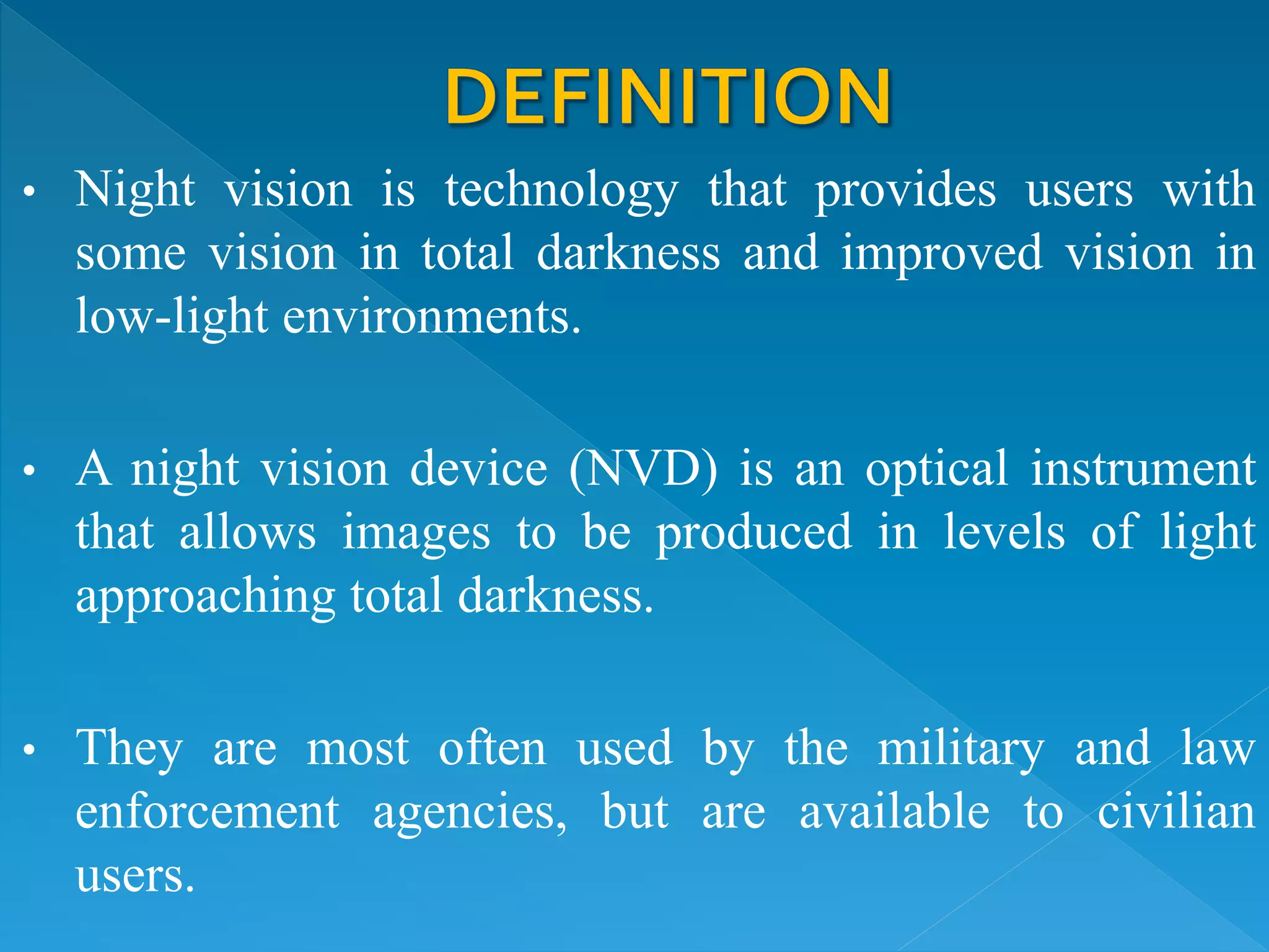 Night Vision Technology | PPTX