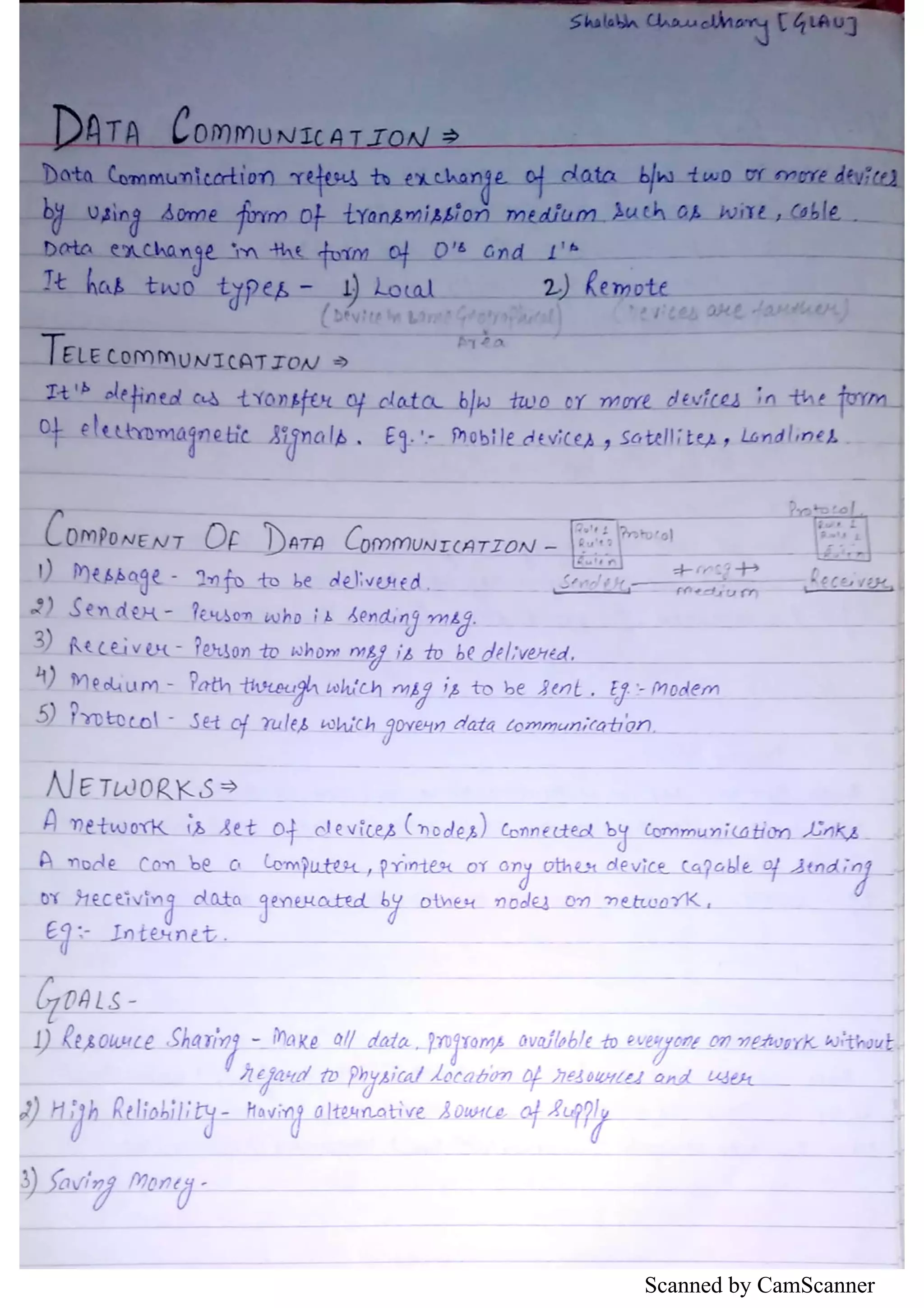 Data Communication And Networking Notes Pdf Computer Networking Computing