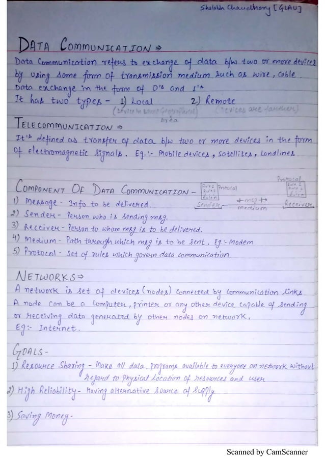 Data Communication & Networking Notes | PDF | Computer Networking ...