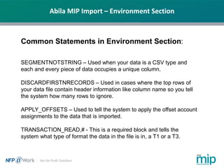 Importing and Exporting Data with Abila MIP | PDF