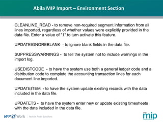 Importing and Exporting Data with Abila MIP | PDF