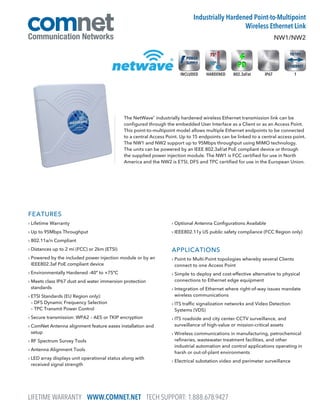 ComNet NW1 Data Sheet | PDF | Free Download