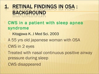 Nw2013 rcopt retinopathies in sleep apnea09 | PPT