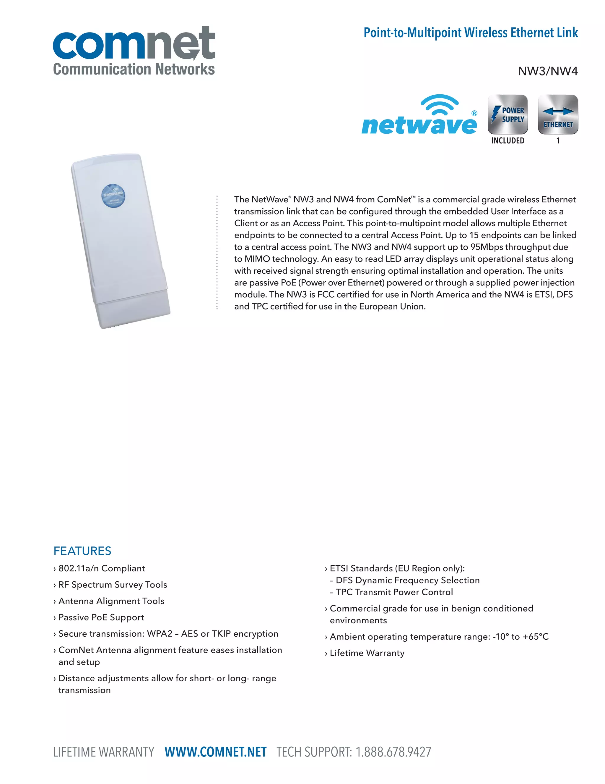 ComNet NW3 Data Sheet | PDF