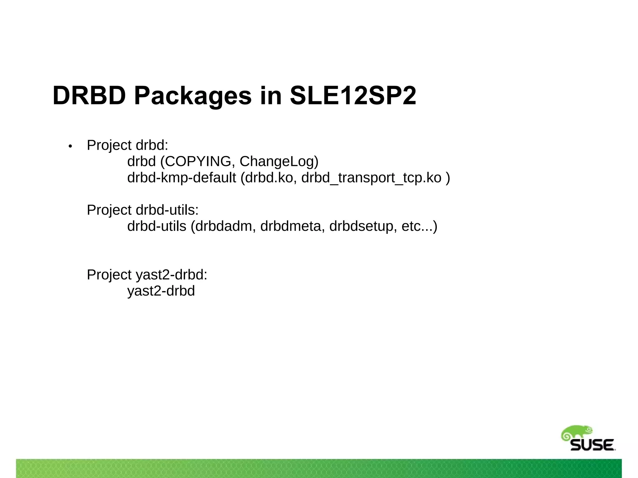 brief introduction of drbd in SLE12SP2 | ODP