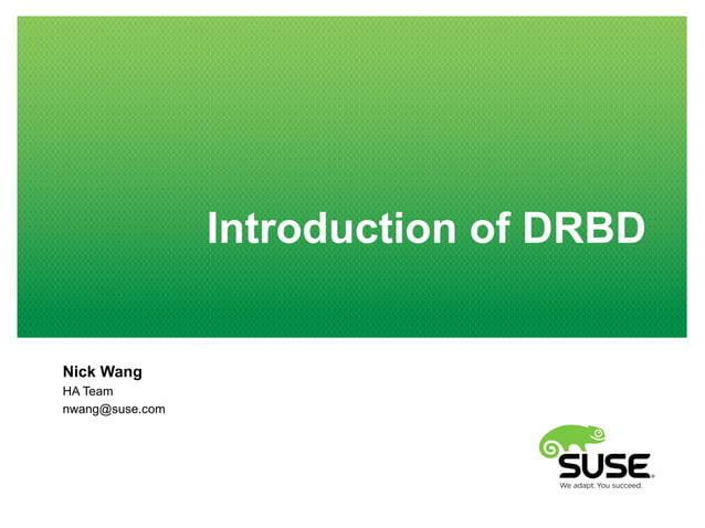 brief introduction of drbd in SLE12SP2 | ODP