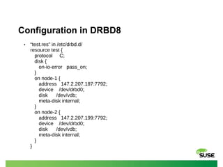 brief introduction of drbd in SLE12SP2 | ODP