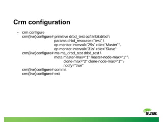 brief introduction of drbd in SLE12SP2 | ODP
