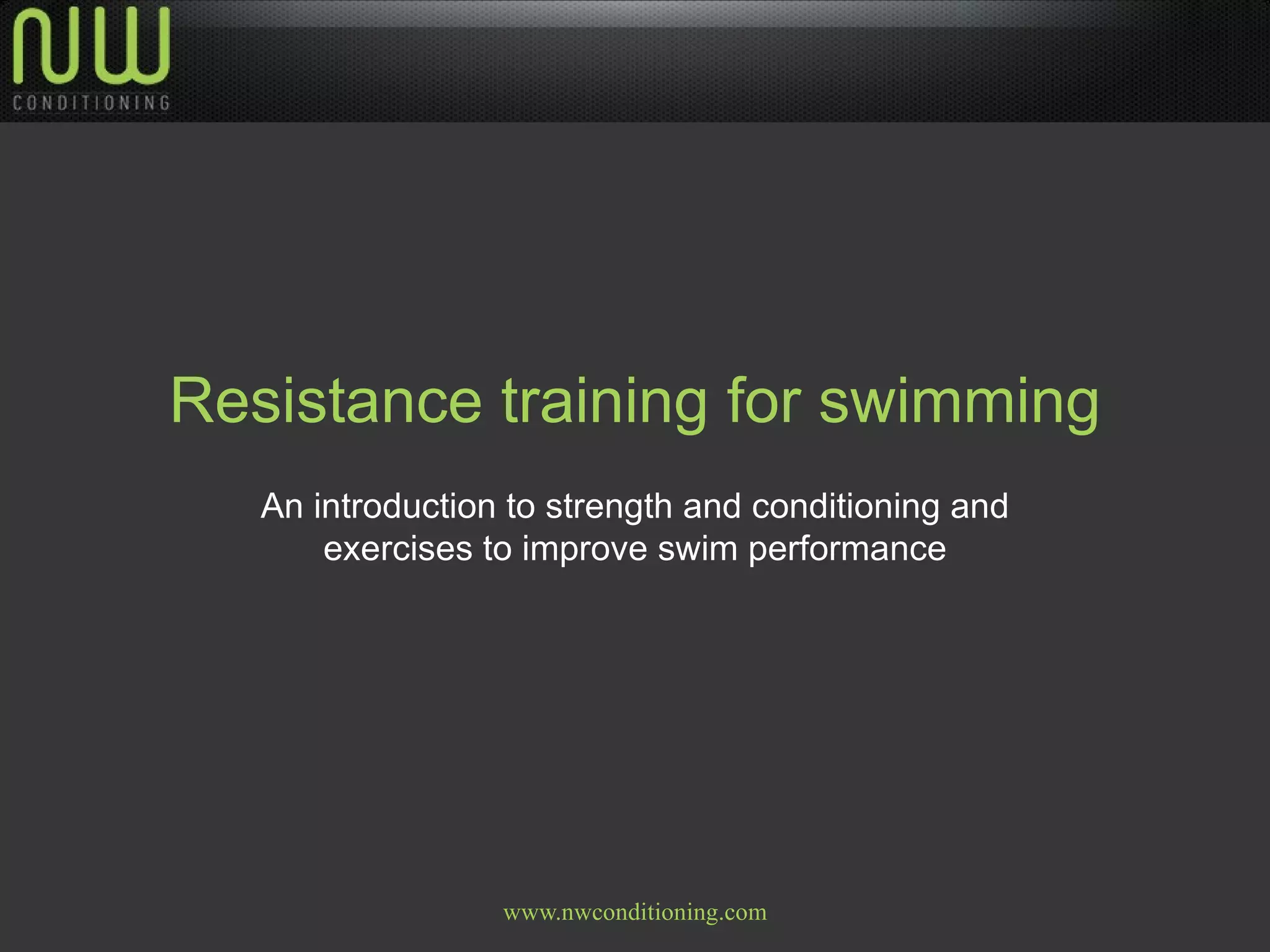 Resistance training for swimming | PPT