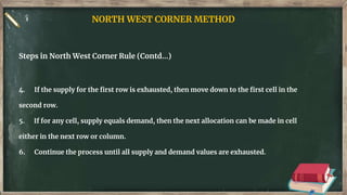 North West Corner Method | PPTX