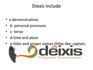 pragmatics/ deixes | PPT