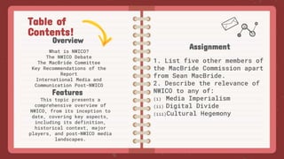 The NWICO Controversy - International Communication | PPTX