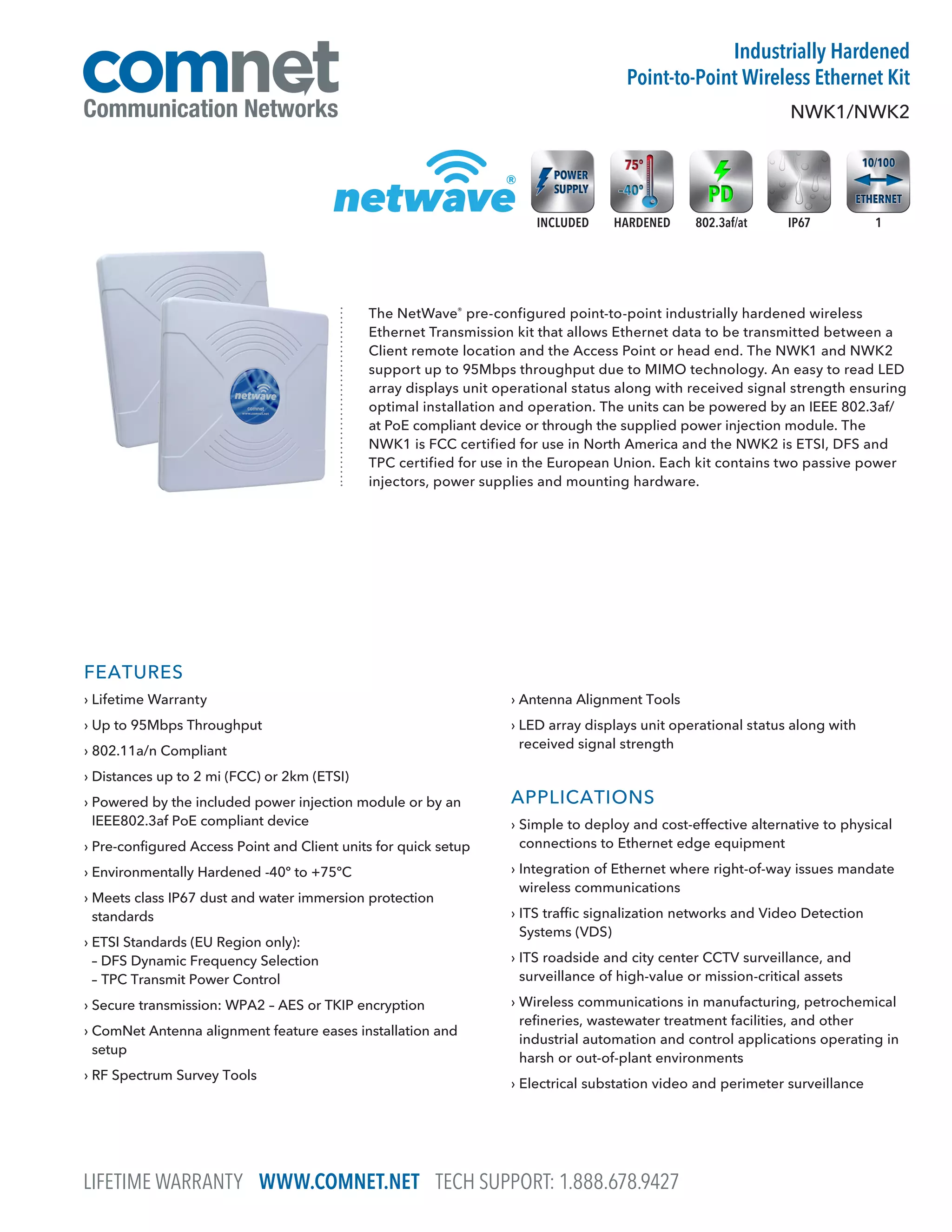 ComNet NWK1 Data Sheet | PDF