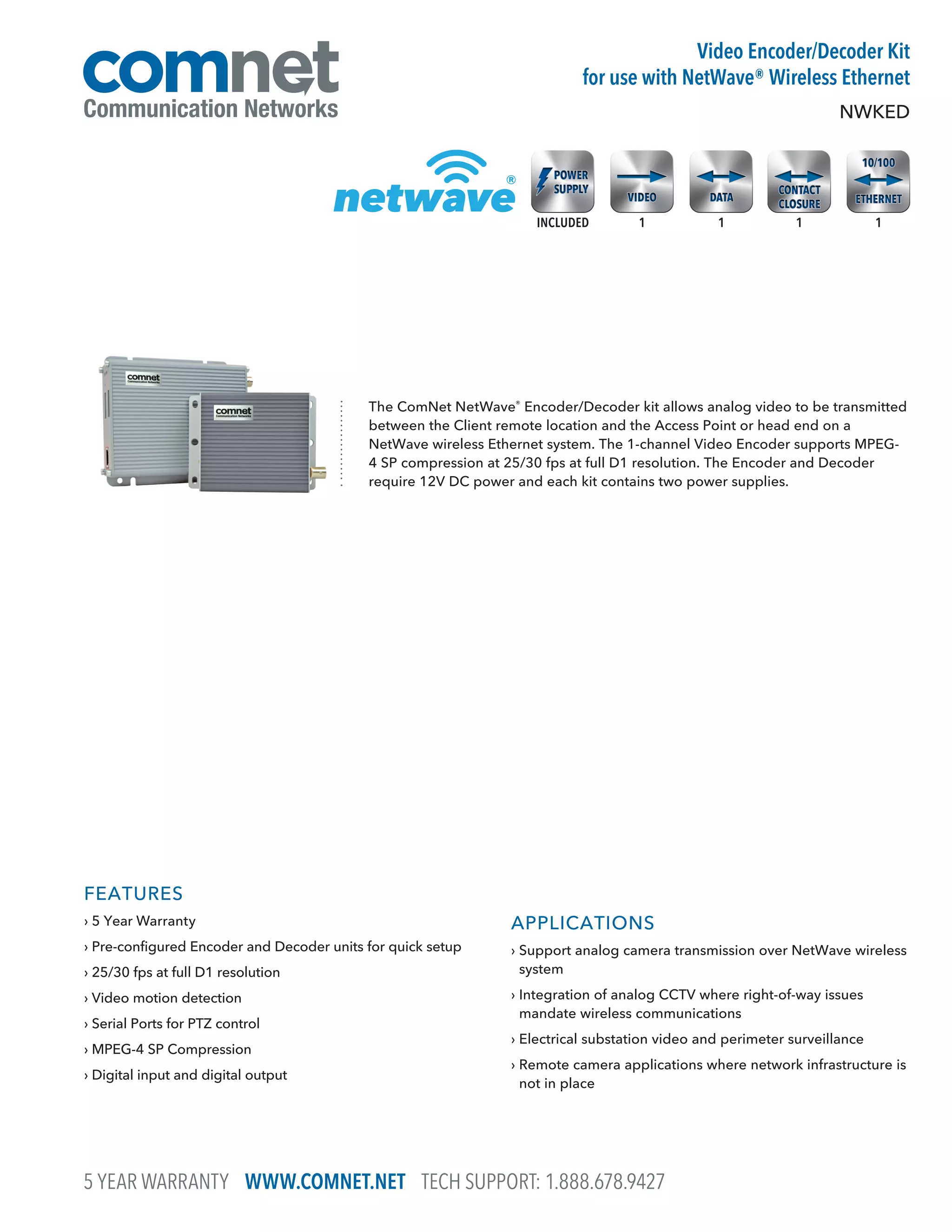 ComNet NWKED Data Sheet | PDF
