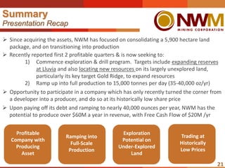 NWM Mining Corporation Fall Presentation | PDF | Commodities | Economy