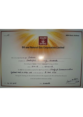 Network Management Internship at NetTech Pvt. Ltd., and ONGC Pvt. Ltd ...