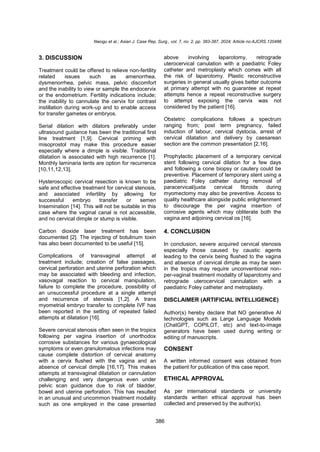 Laparotomy and Cephalo-caudal Cervical Dilatation and Stenting for ...