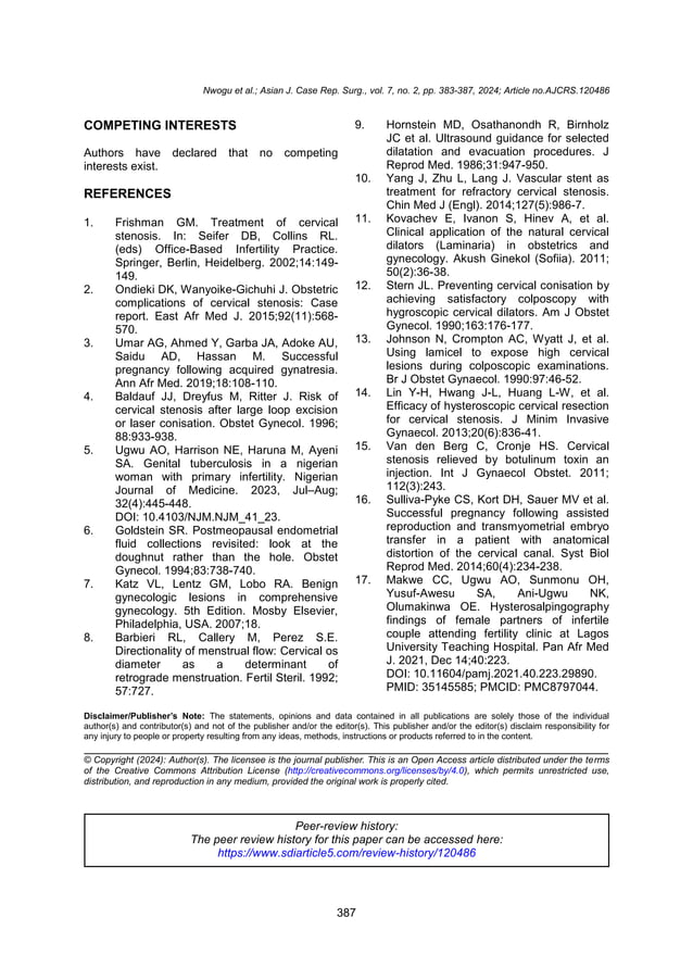 Laparotomy and Cephalo-caudal Cervical Dilatation and Stenting for ...