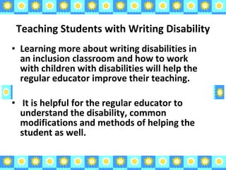 Writing Strategies for Students with Learning Disabilities | PPT