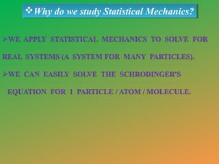 statistic mechanics | PPT