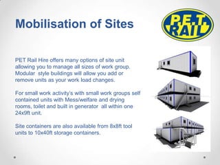 PET Rail Hire | PPT