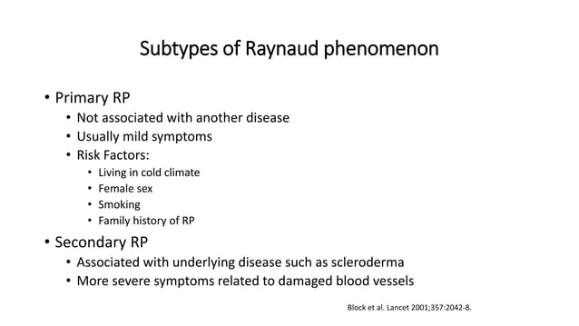 Raynaud Phenomenon and Digital Ulcers in Scleroderma | PPTX