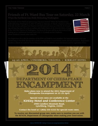 Lincoln-Cushing Camp Newsletter Spring 2014, Sons of Union Veterans of ...