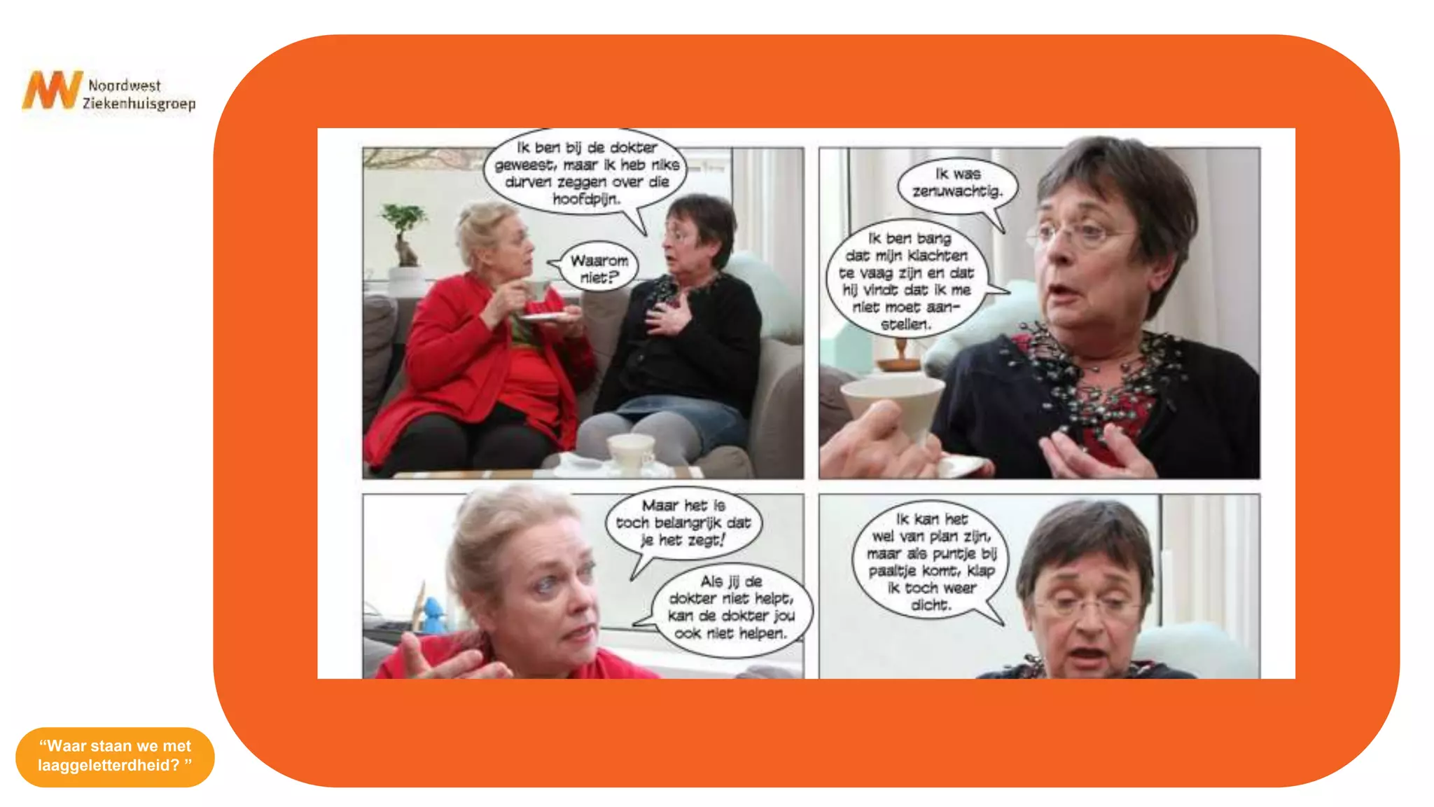 Noord West Ziekenhuis laaggeletterdheid | PPTX