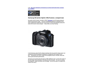 Samsung NX-series Hybrid: DSLR sensor, compact size | PPT