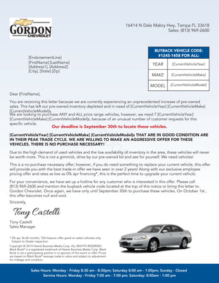 General buy back letter | PDF