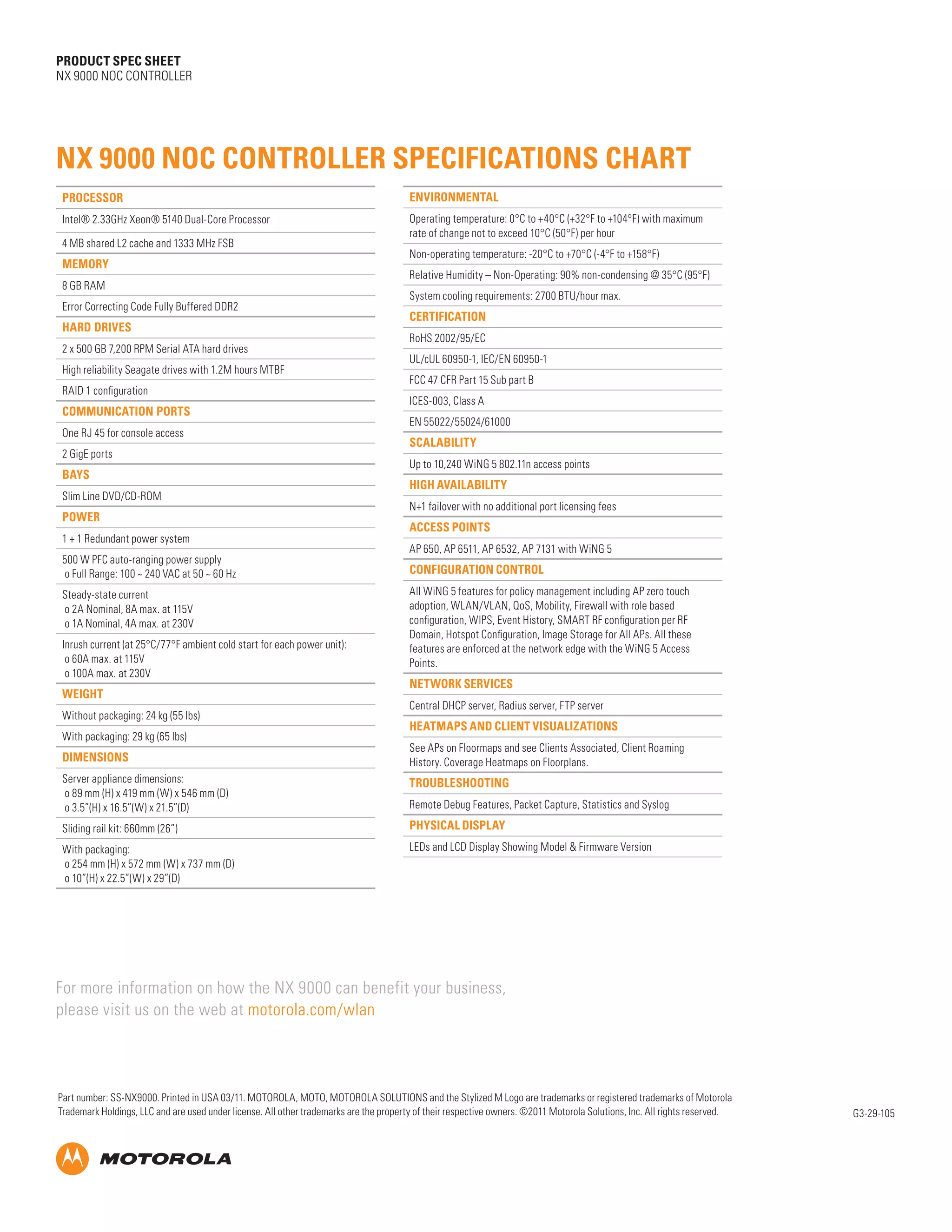 Nx9000 spec sheet | PDF