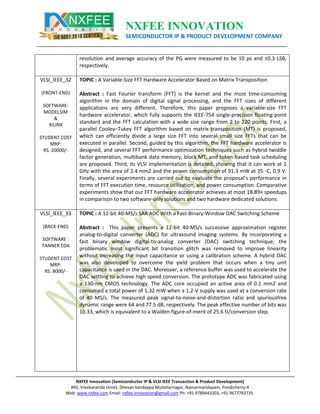 VLSI IEEE Transaction 2018 - IEEE Transaction | PDF