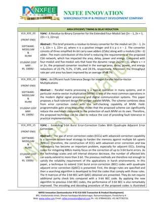 VLSI IEEE Transaction 2018 - IEEE Transaction | PDF