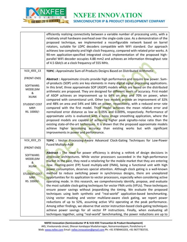 VLSI IEEE Transaction 2018 - IEEE Transaction | PDF