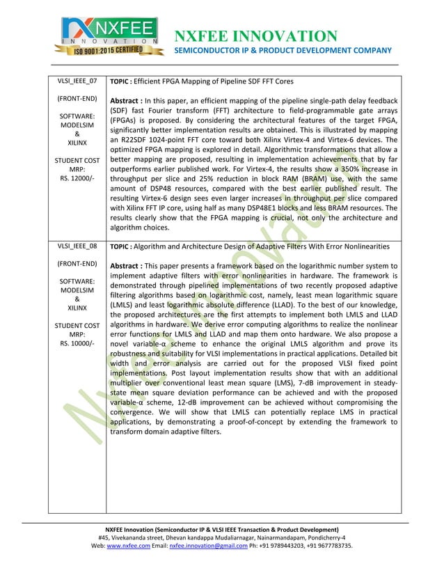 VLSI IEEE Transaction 2018 - IEEE Transaction | PDF
