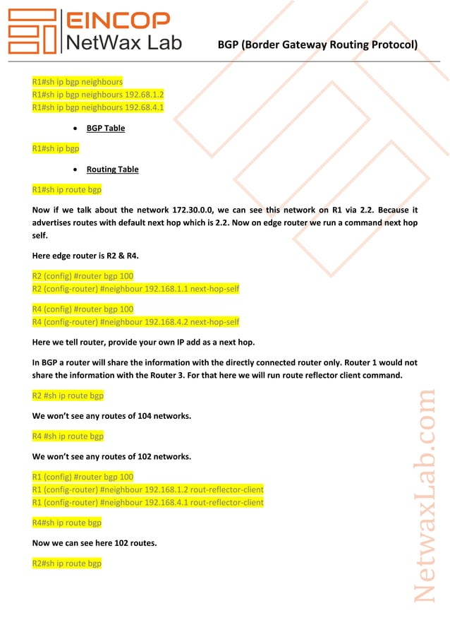 Bgp Border Gateway Routing Protocol Pdf Internet Computing