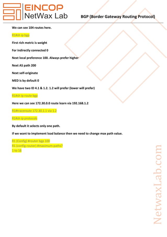 Bgp Border Gateway Routing Protocol Pdf Internet Computing