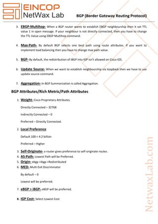 BGP (border gateway routing protocol) | PDF | Internet | Computing