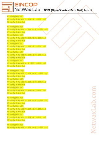 OSPF (open shortest path first) part iii | PDF